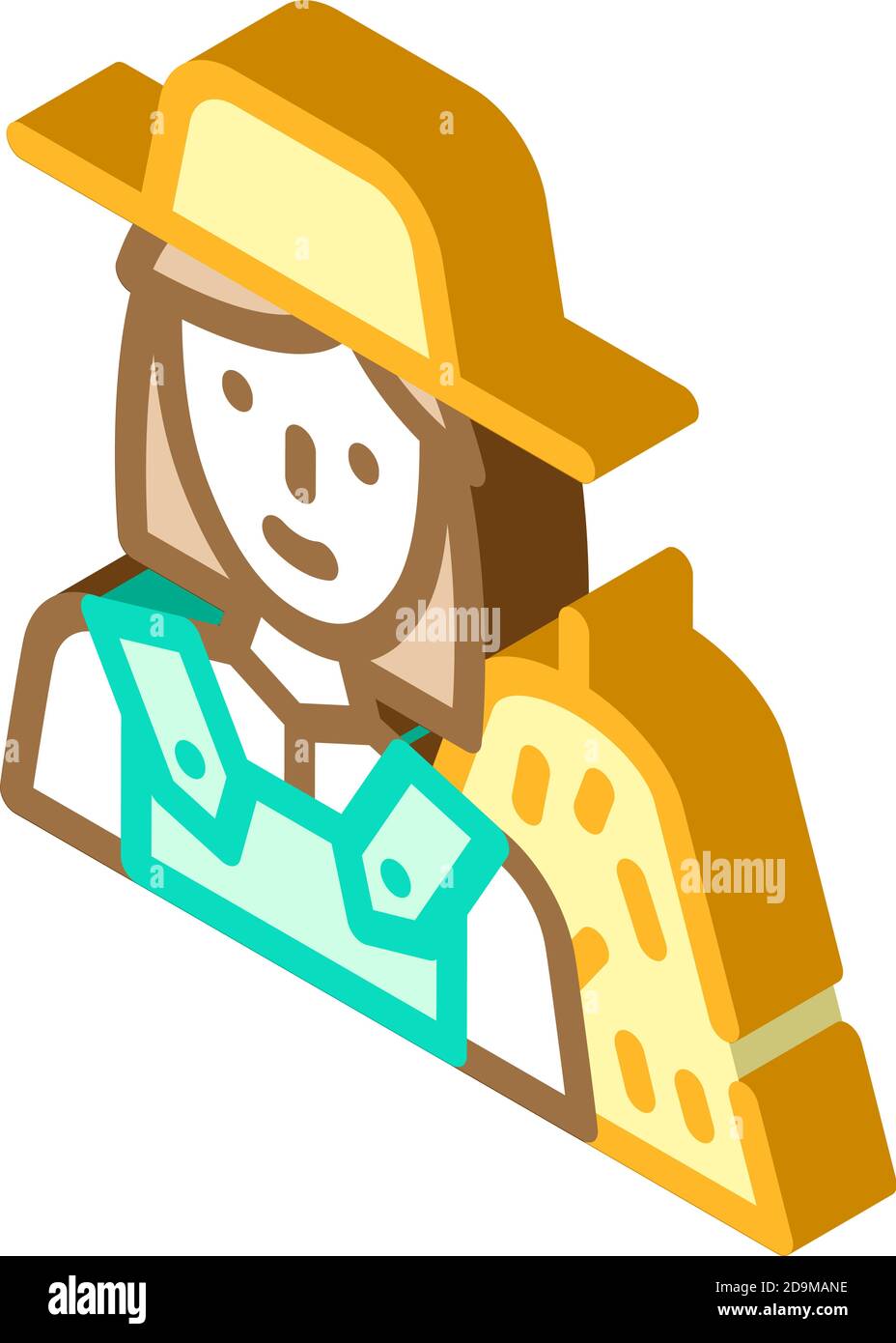 farmer woman job isometric icon vector illustration Stock Vector Image ...