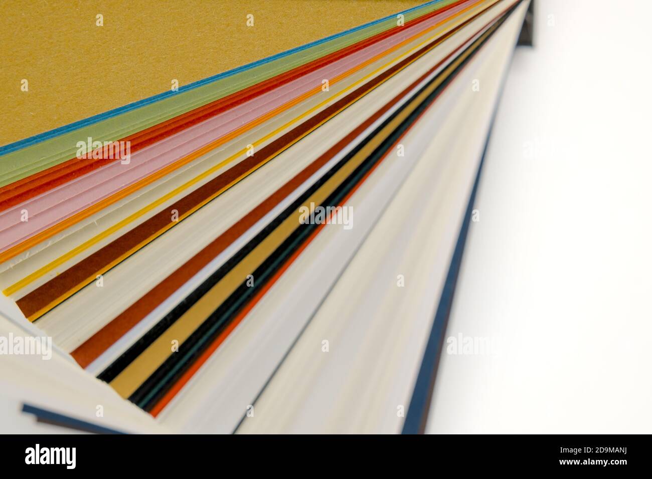 Sheets of colored paper on white background Stock Photo - Alamy