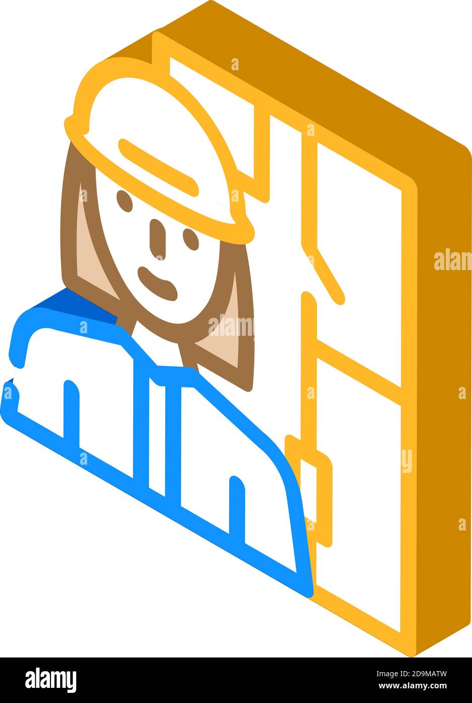 architect woman job isometric icon vector illustration Stock Vector ...