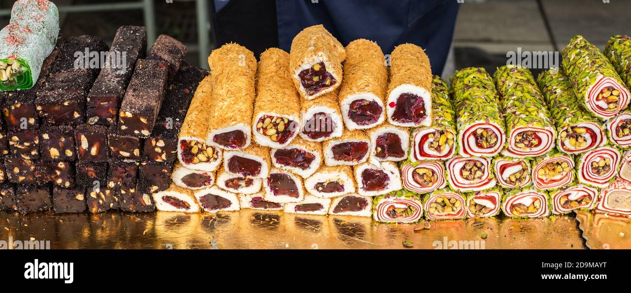 Variety of Turkish signature local foods known as Turkish Delight ...