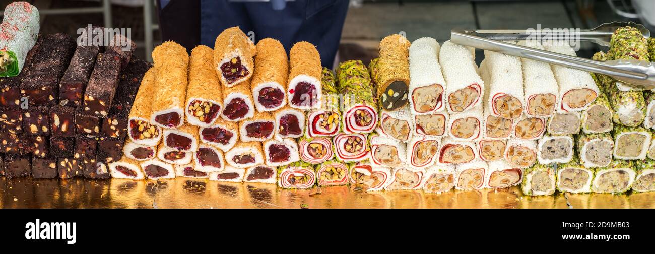 Variety of Turkish signature local foods known as Turkish Delight ...