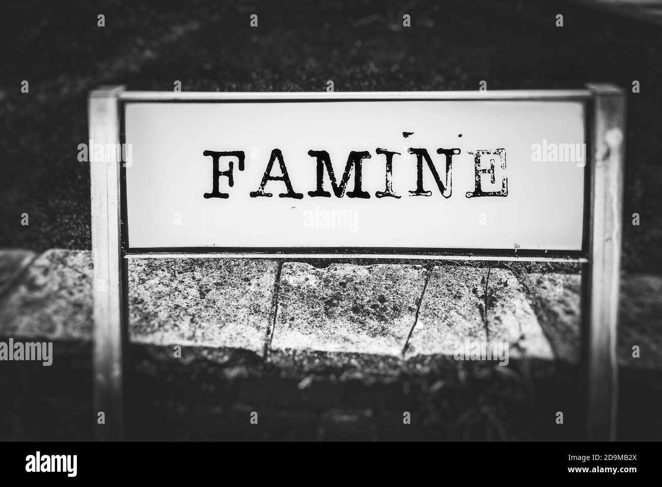 Famine on a road sign Stock Photo - Alamy