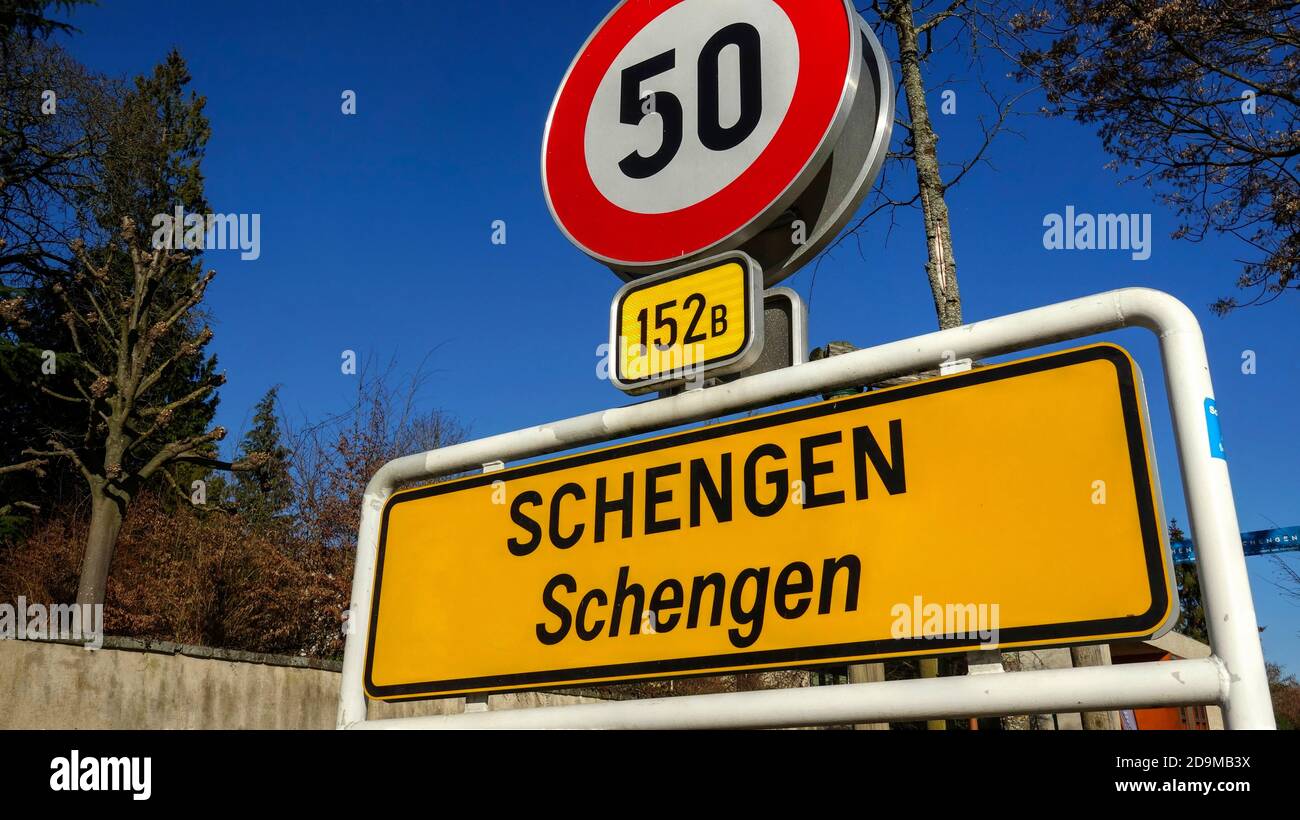 Schengen luxembourg sign schengen hi-res stock photography and images ...