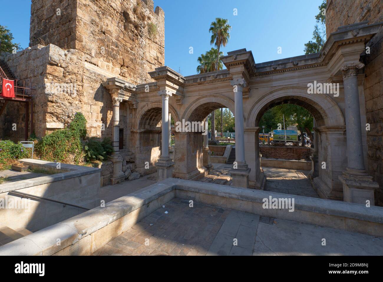 Hadrian's castle gate triumphal arches in Antalya old town, Turkey ...