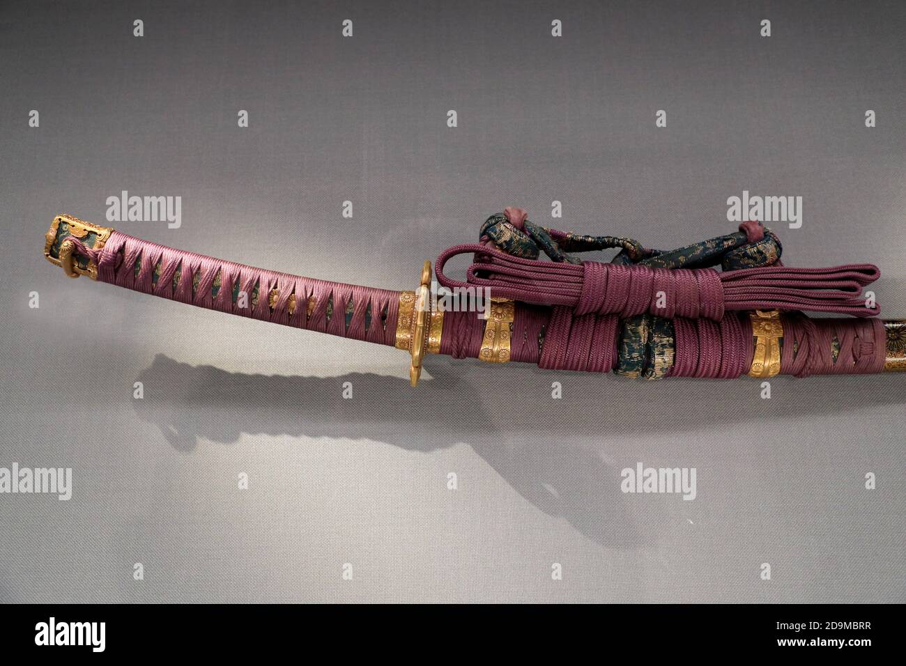 Special decoration of a Tachi sword from early Edo period display in Japanese Sword Museum.Tokyo ...