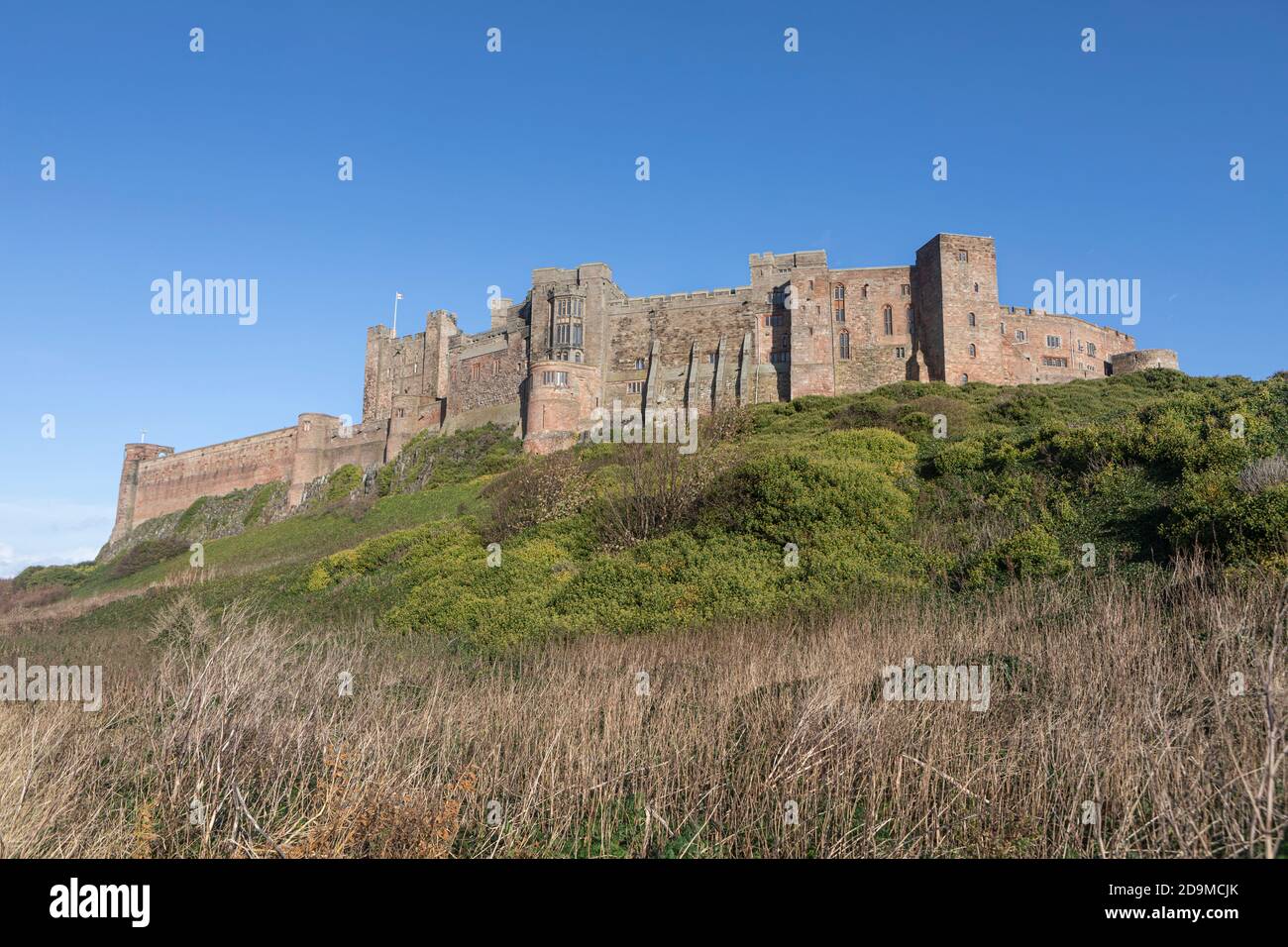 Bamburgh Castle viewed from the landward side Stock Photo - Alamy