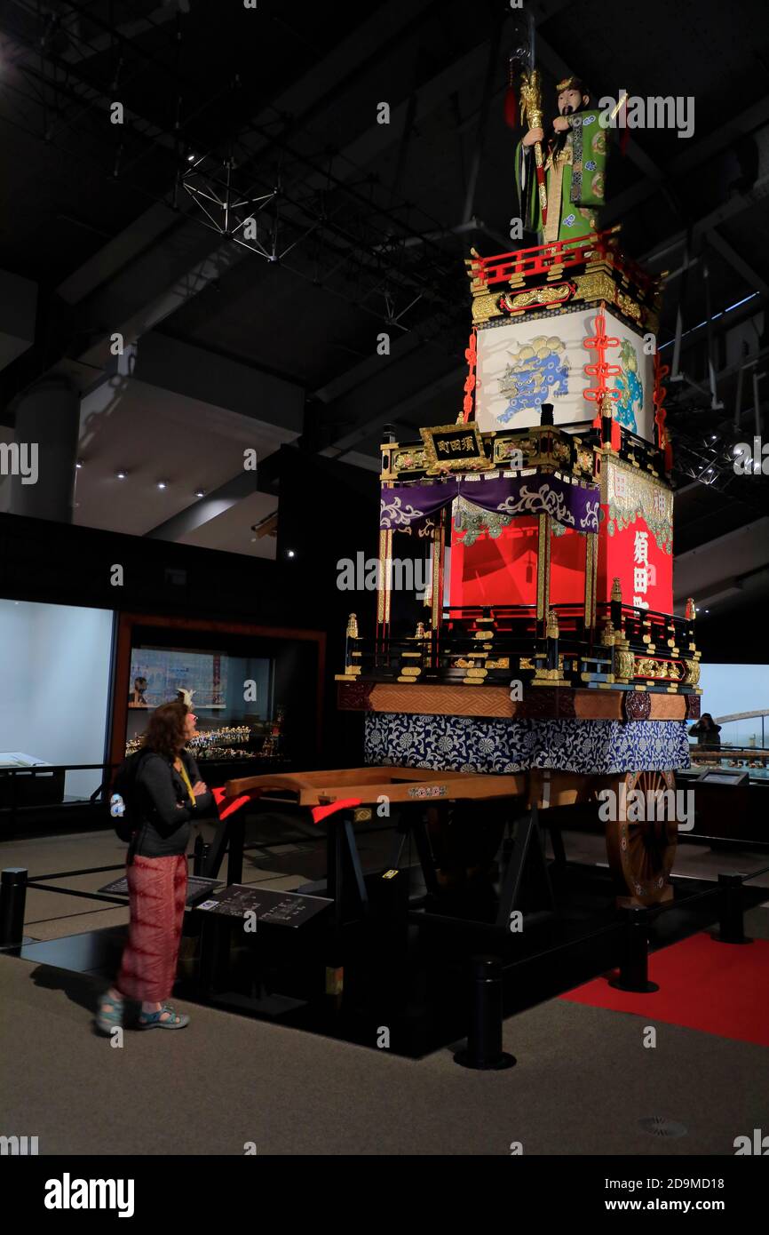 A traditional Japanese traditional festival float display in Edo-Tokyo ...