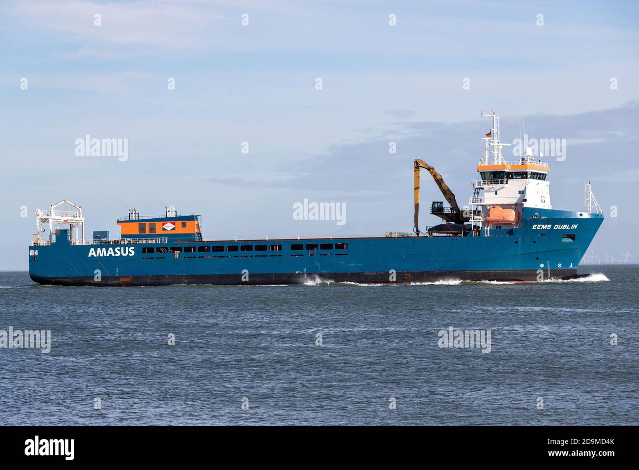 general cargo vessel EEMS DUBLIN on the river Elbe Stock Photo - Alamy