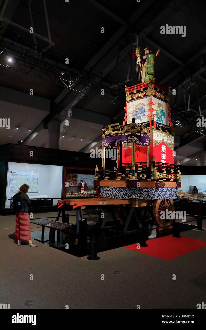 A traditional Japanese traditional festival float display in Edo-Tokyo ...