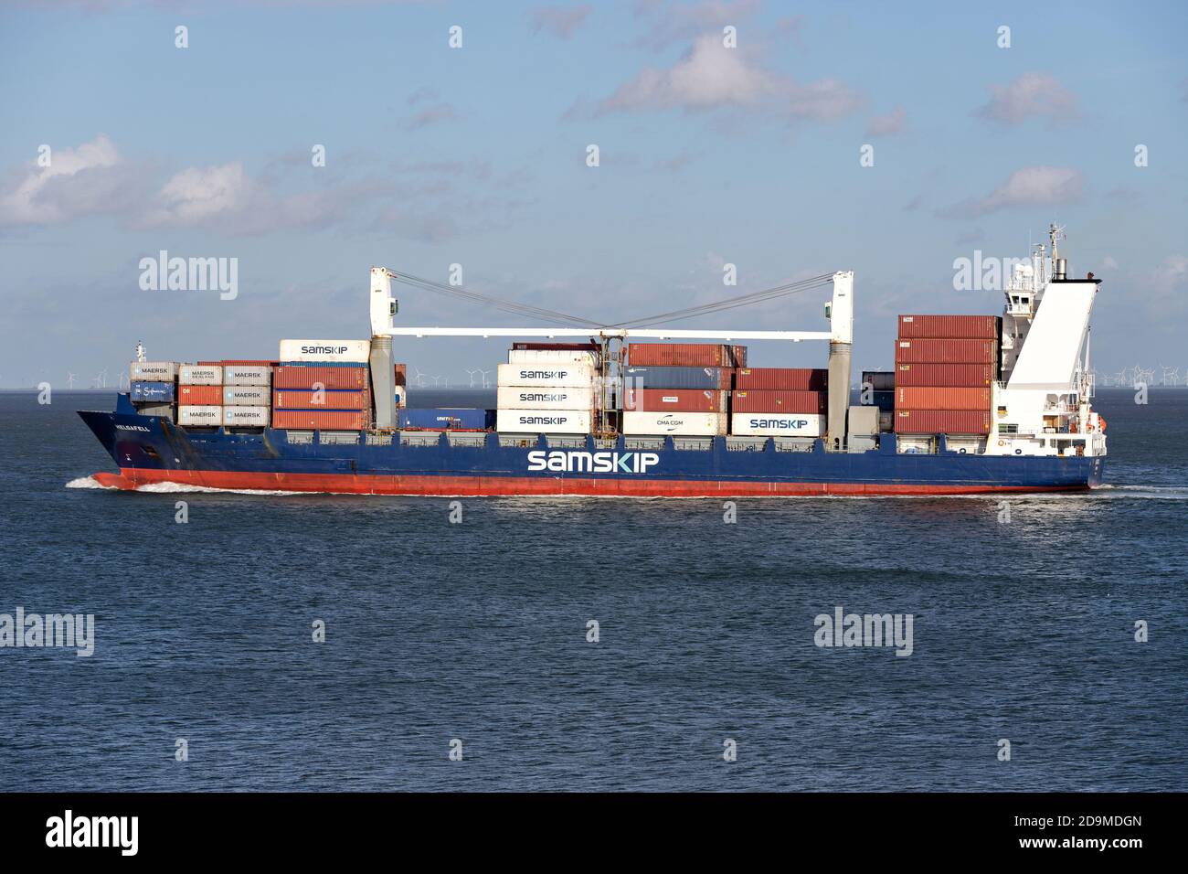 container ship HELGAFELL on the river Elbe Stock Photo - Alamy