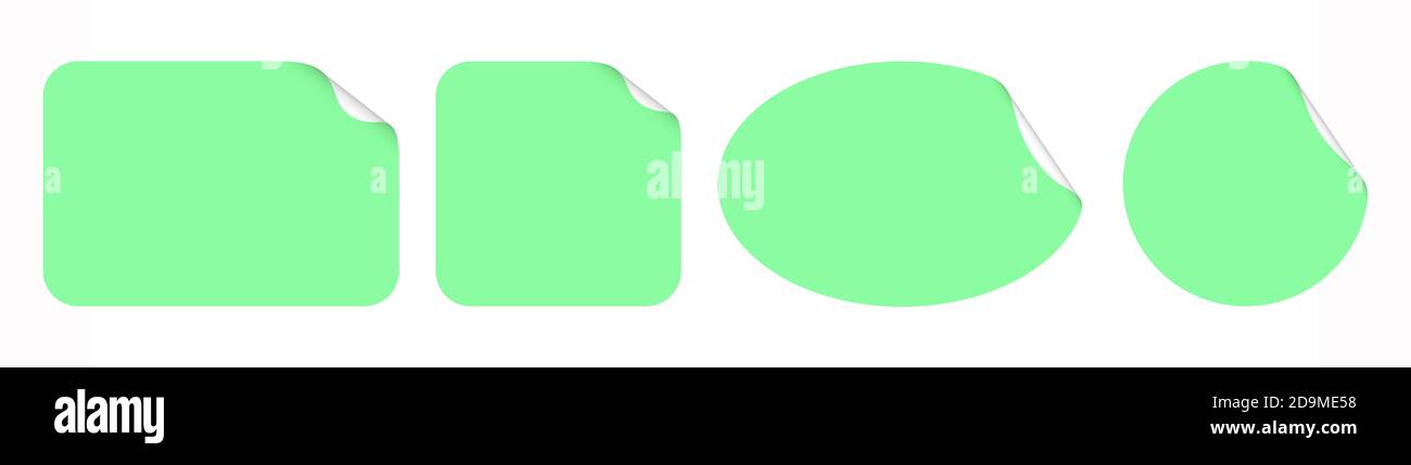 Various label stickers with rolled up corner as an illustration Stock ...