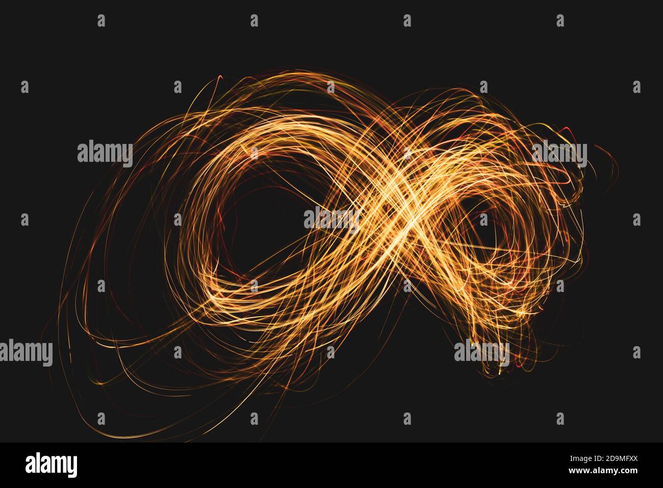 infinite laser lights forming an infinity on black background Stock ...