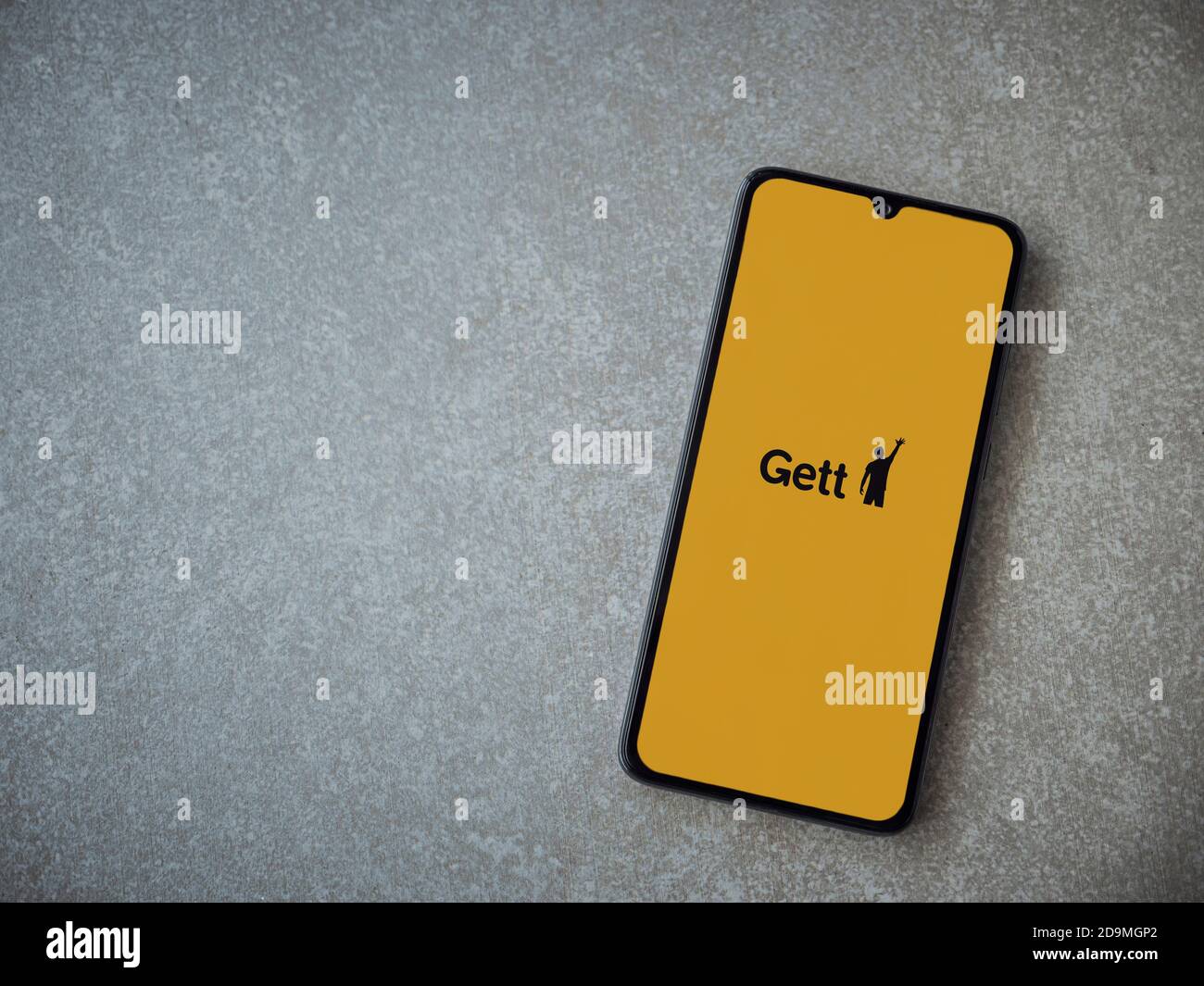 Lod, Israel - July 8, 2020: Gett app launch screen with logo on the ...