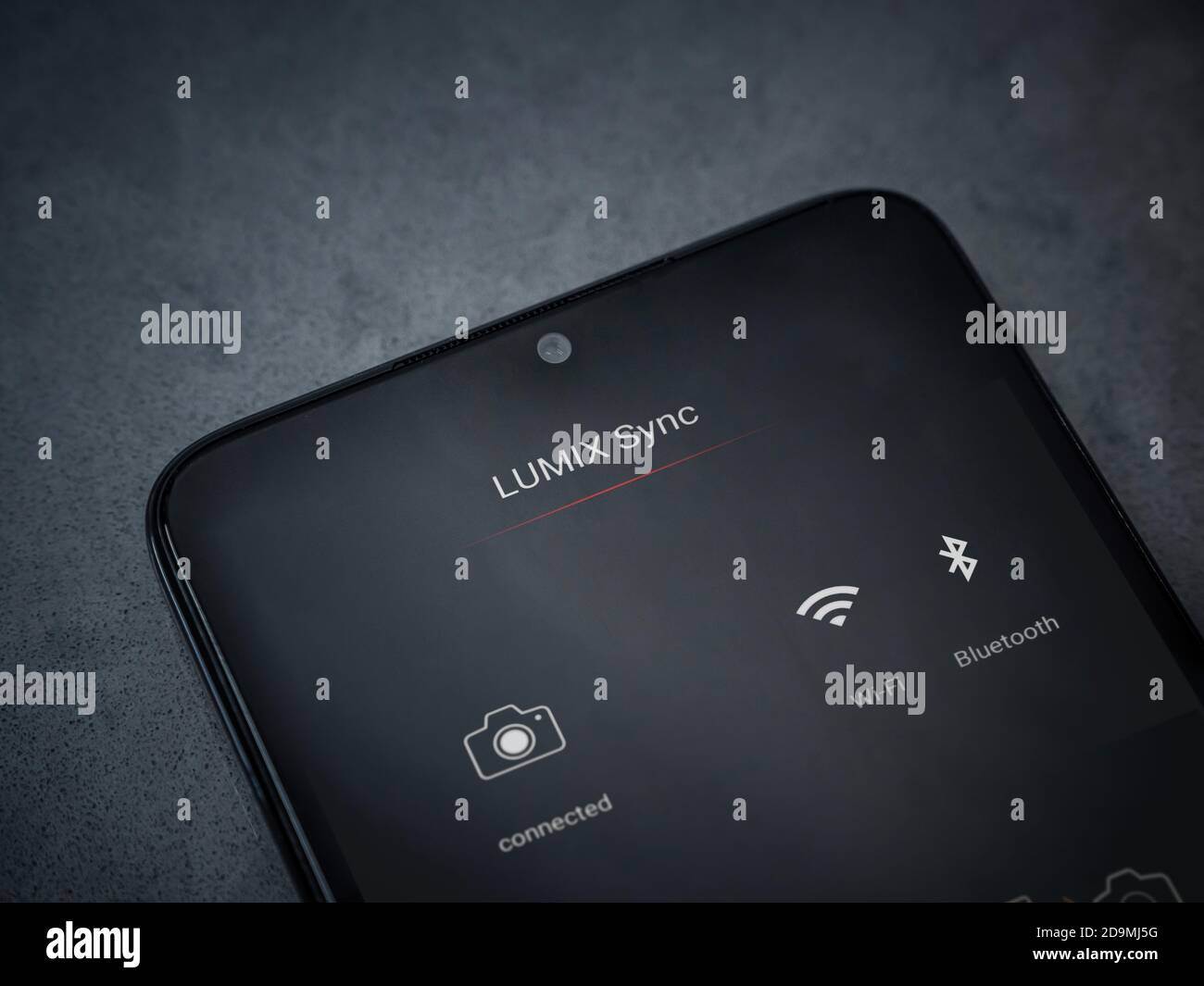 Lod, Israel - July 8, 2020: Panasonic LUMIX Sync app launch screen with ...