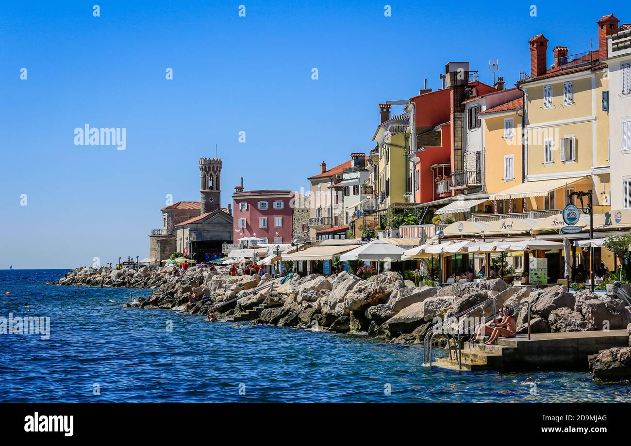 Piran, Istria, Slovenia - the port city of Piran on the Mediterranean ...