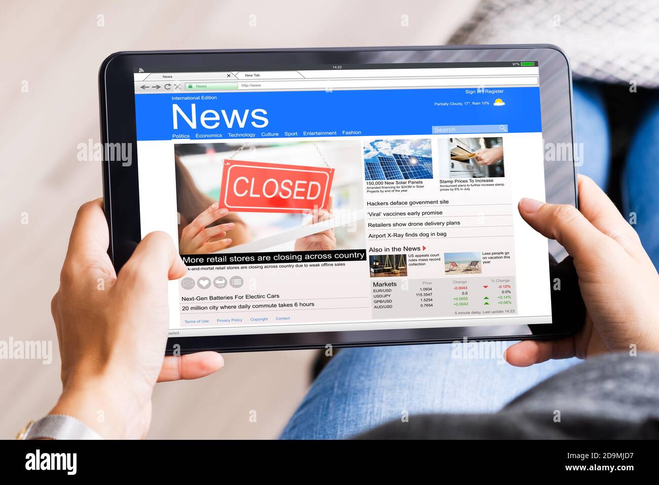 Girl watching news hi-res stock photography and images - Alamy