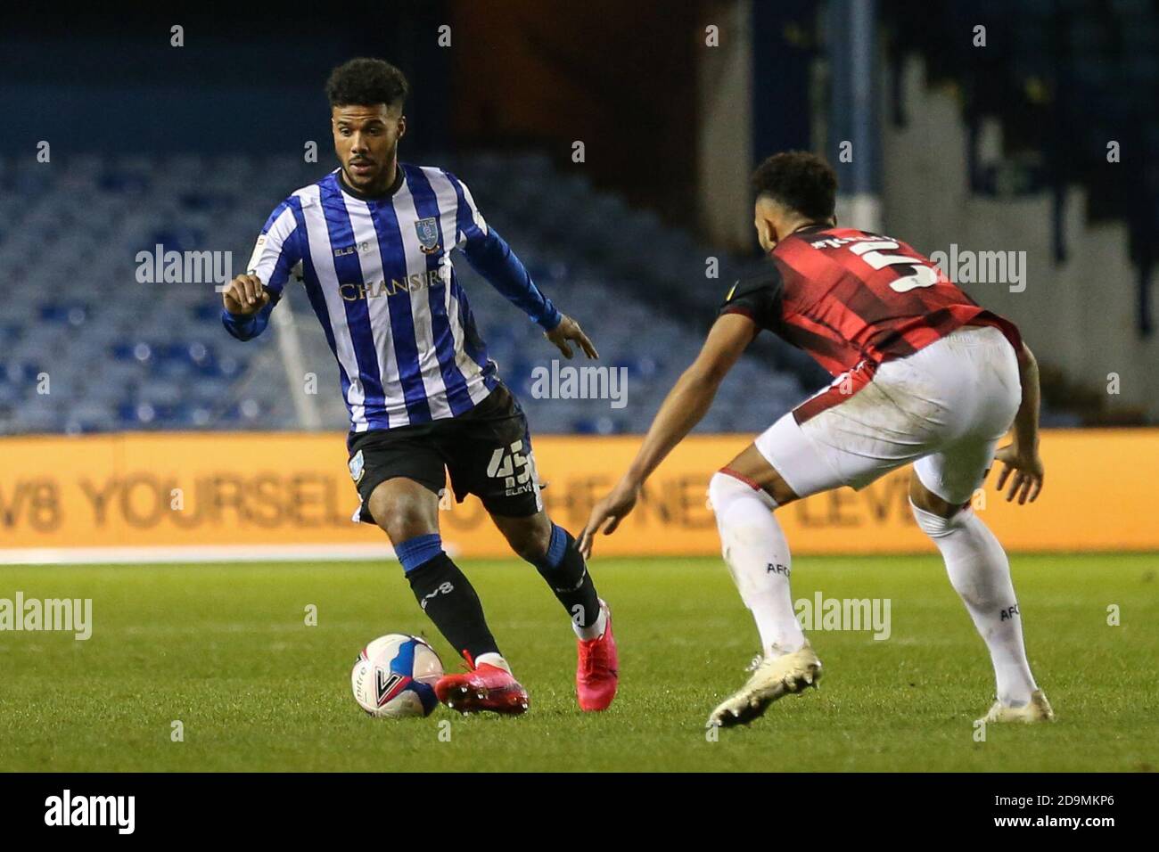 Elias Kachunga (45) of Sheffield Wednesday in action during the game ...