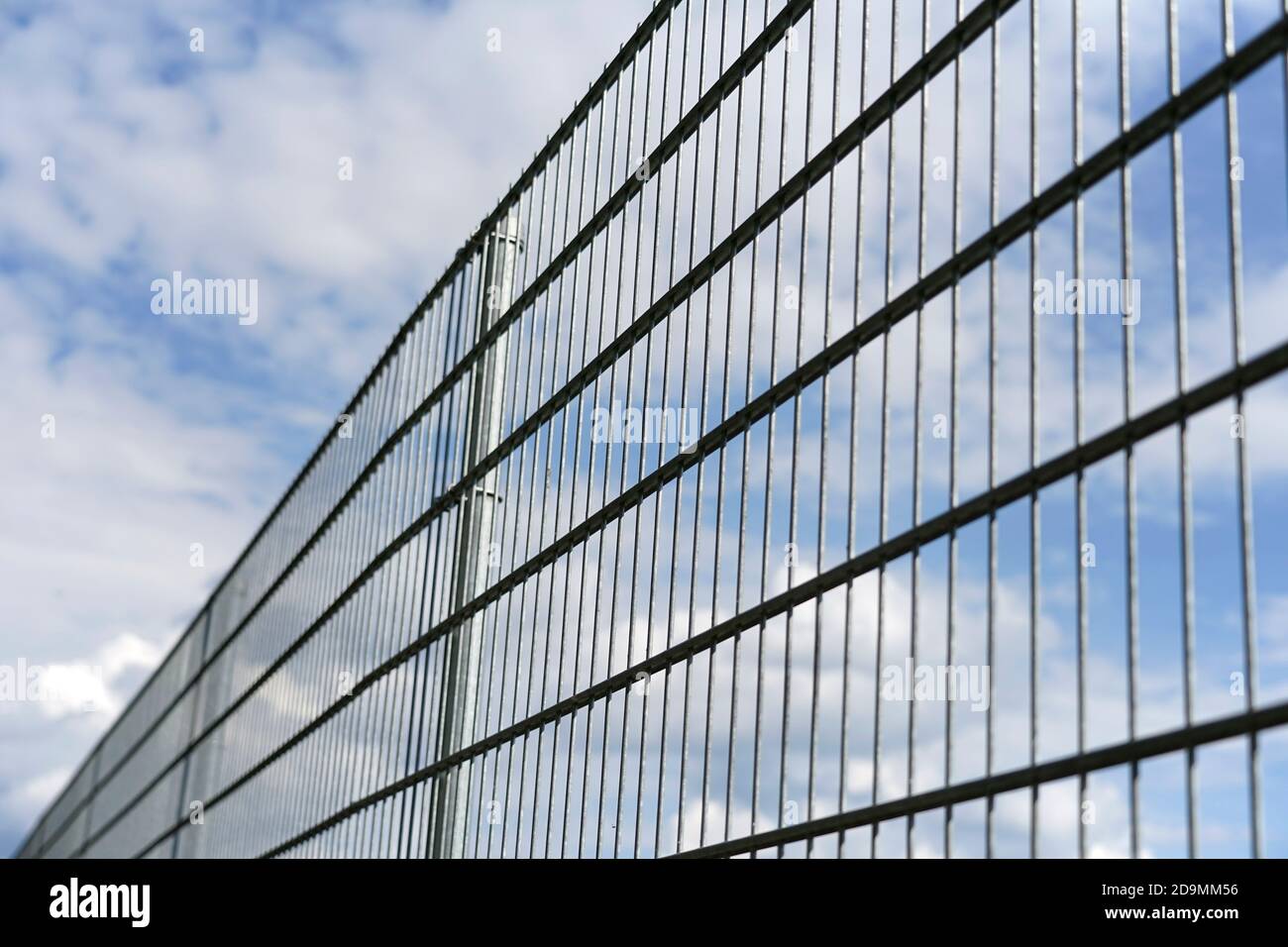 Germany, Bavaria, Upper Bavaria, Altötting district, metal fence ...