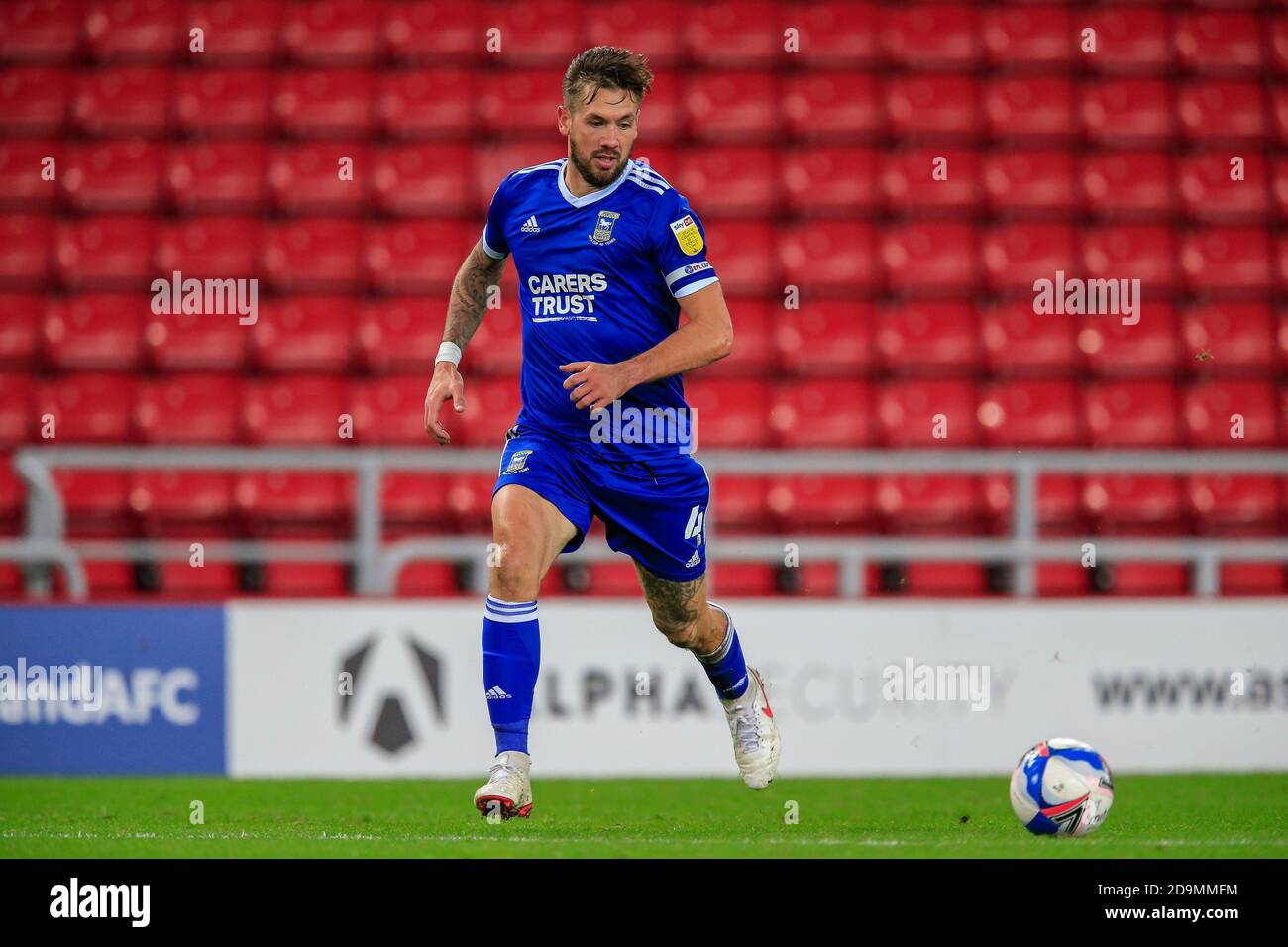 Luke Chambers (4) of Ipswich Town in possession of the ball Stock Photo ...