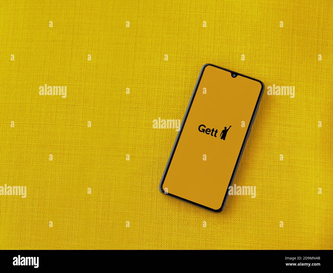 Lod, Israel - July 8, 2020: Gett app launch screen with logo on the ...