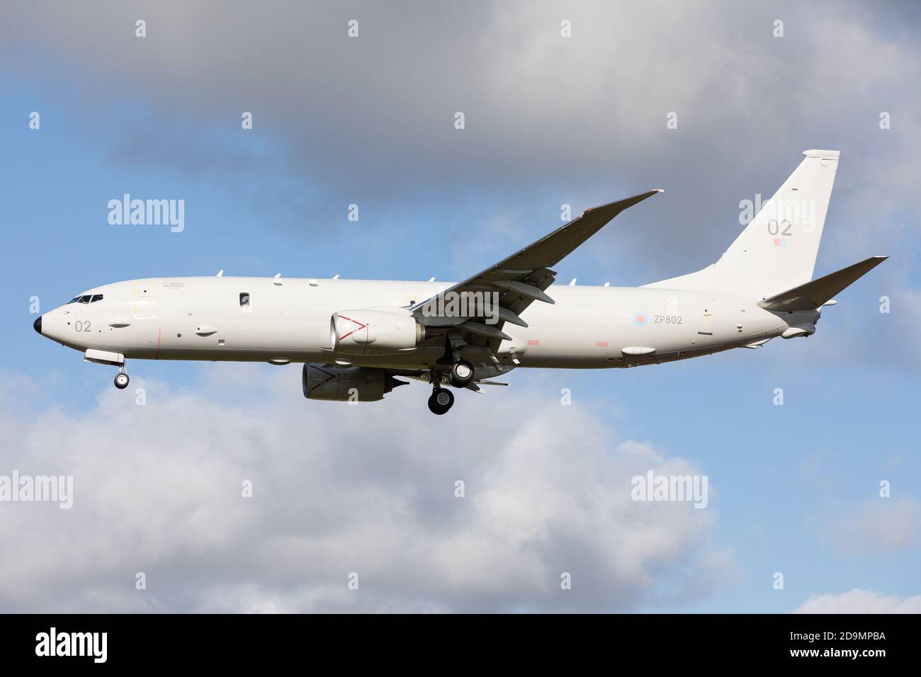 A Royal Air Force P8 Poseidon lands at Newcastle Airport on 8th October ...