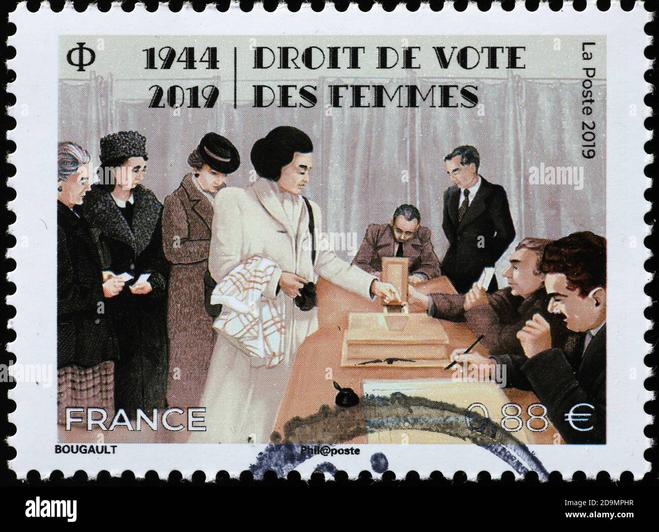 Celebration of woman suffrage on french postage stamp Stock Photo - Alamy