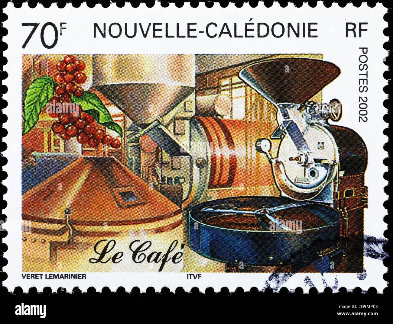 Coffee roasting machines on postage stamp Stock Photo - Alamy