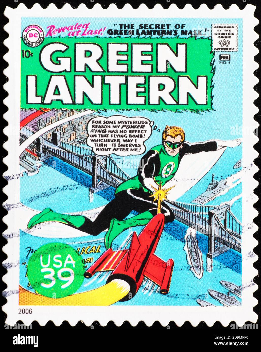 Cover of Green lantern magazine on american stamp Stock Photo - Alamy