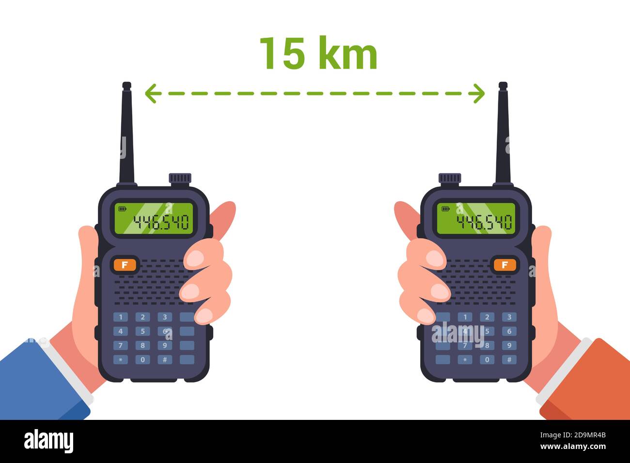 available distance for a comfortable conversation on the radio. flat ...