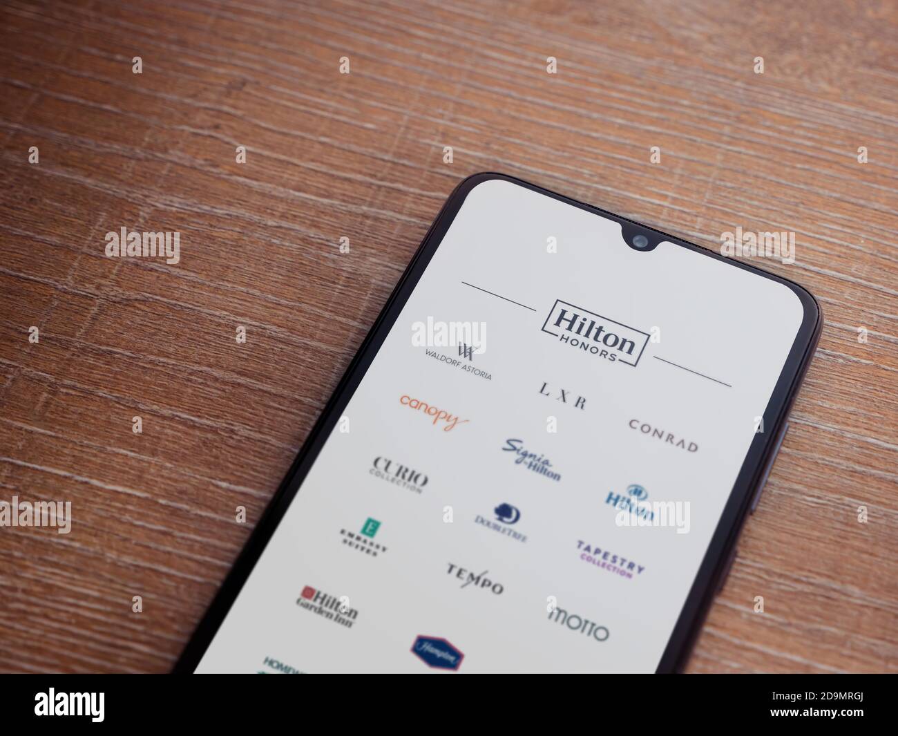 Lod, Israel - July 8, 2020: Hilton Honors app launch screen with logo ...