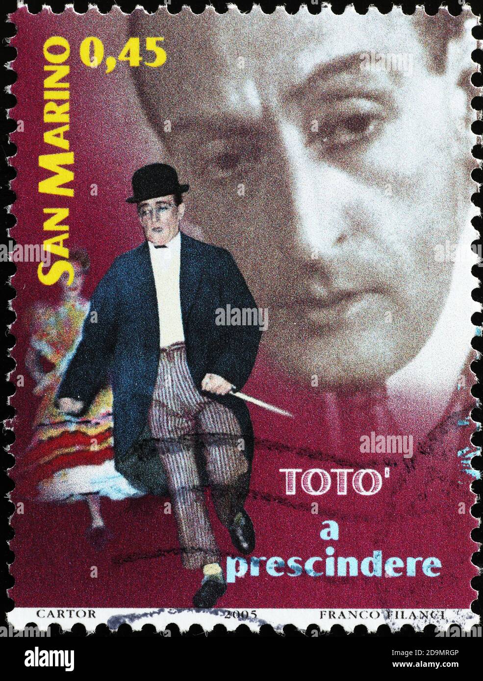 Italian actor Totò on postage stamp Stock Photo - Alamy