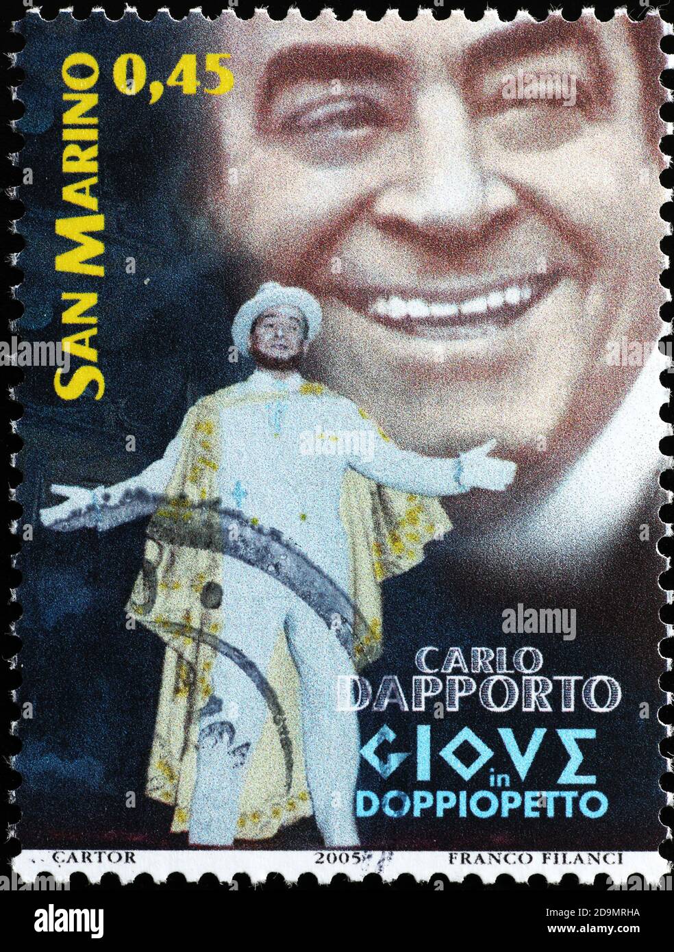 Italian actor Carlo Dapporto on postage stamp Stock Photo - Alamy