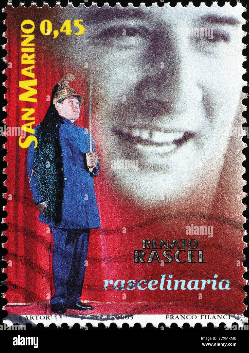 Italian actor Renato Rascel on postage stamp Stock Photo - Alamy