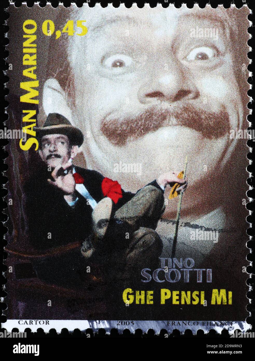 Italian actor Tino Scotti on postage stamp Stock Photo - Alamy