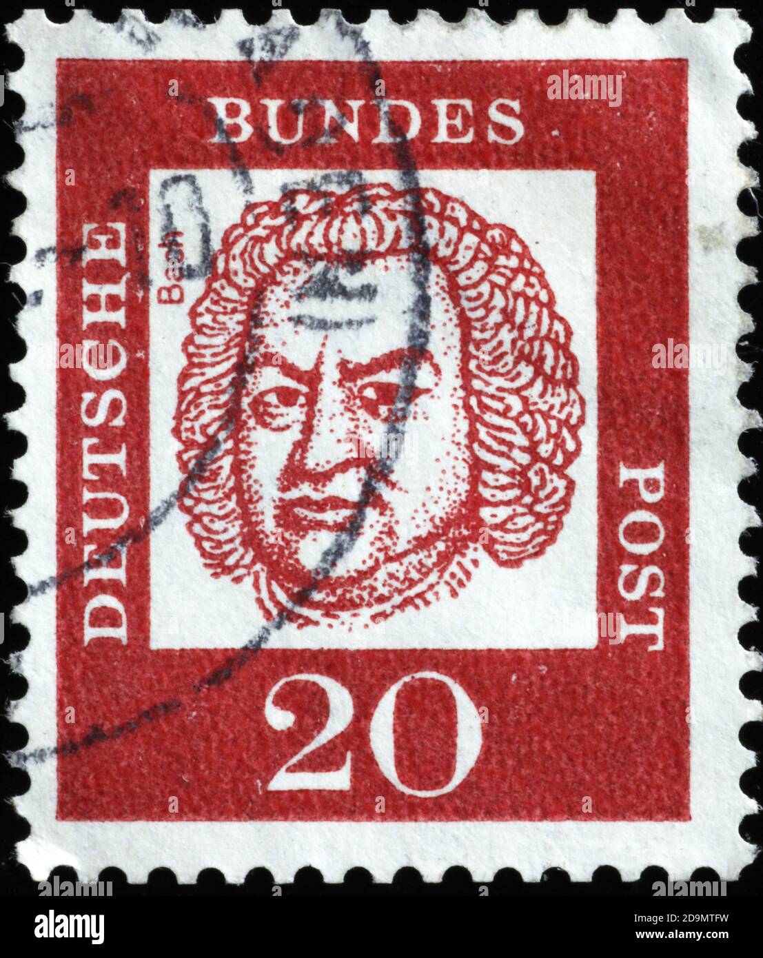 Johann Sebastian Bach on old german postage stamp Stock Photo - Alamy