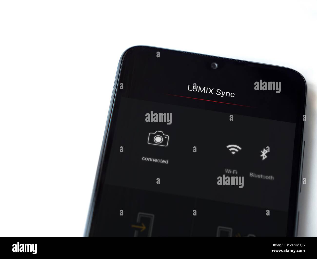 Lod, Israel - July 8, 2020: Panasonic LUMIX Sync app launch screen with ...