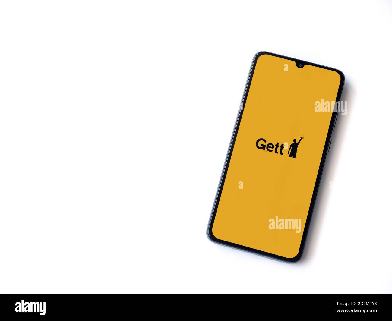 Lod, Israel - July 8, 2020: Gett app launch screen with logo on the ...