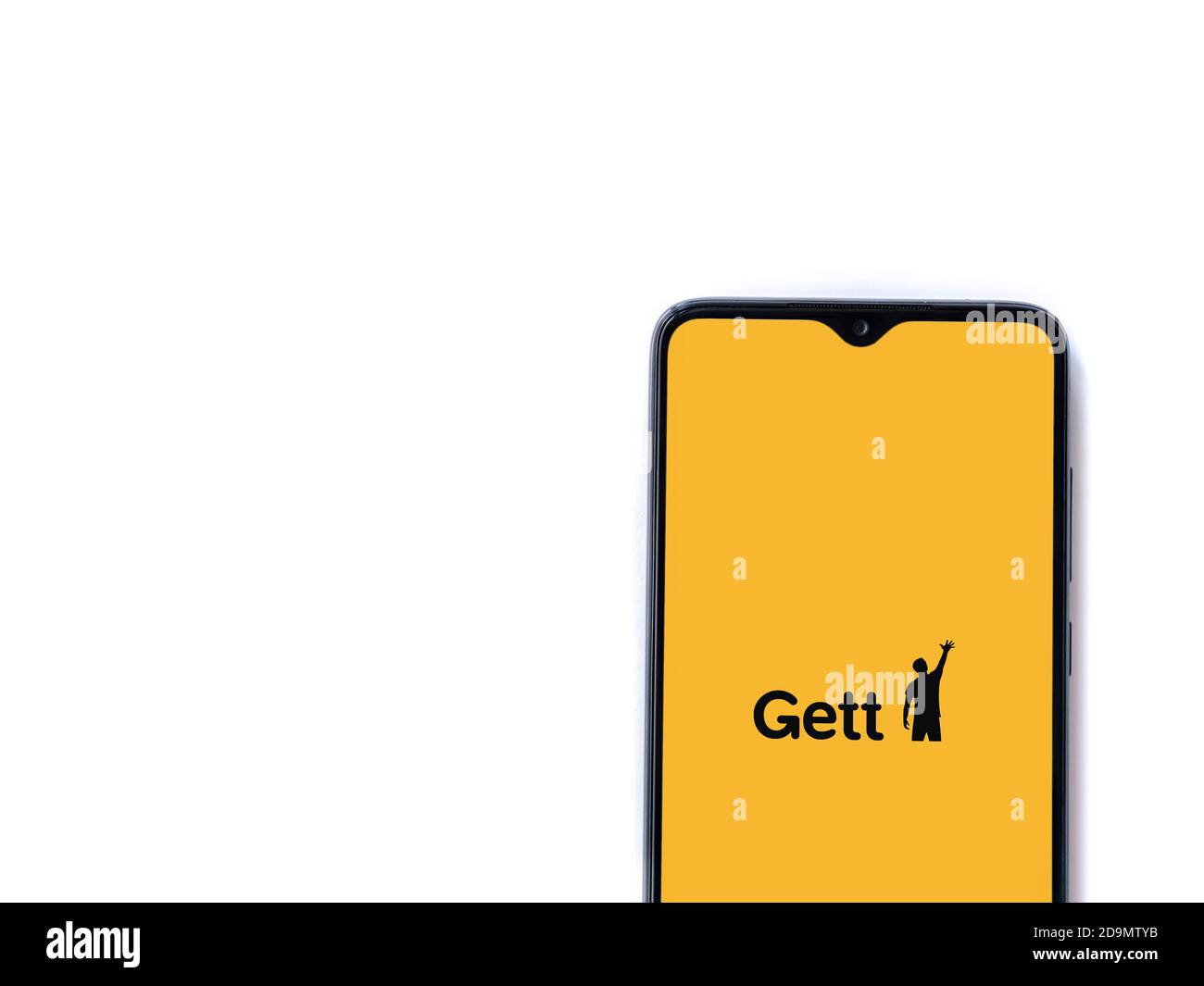 Lod, Israel - July 8, 2020: Gett app launch screen with logo on the ...
