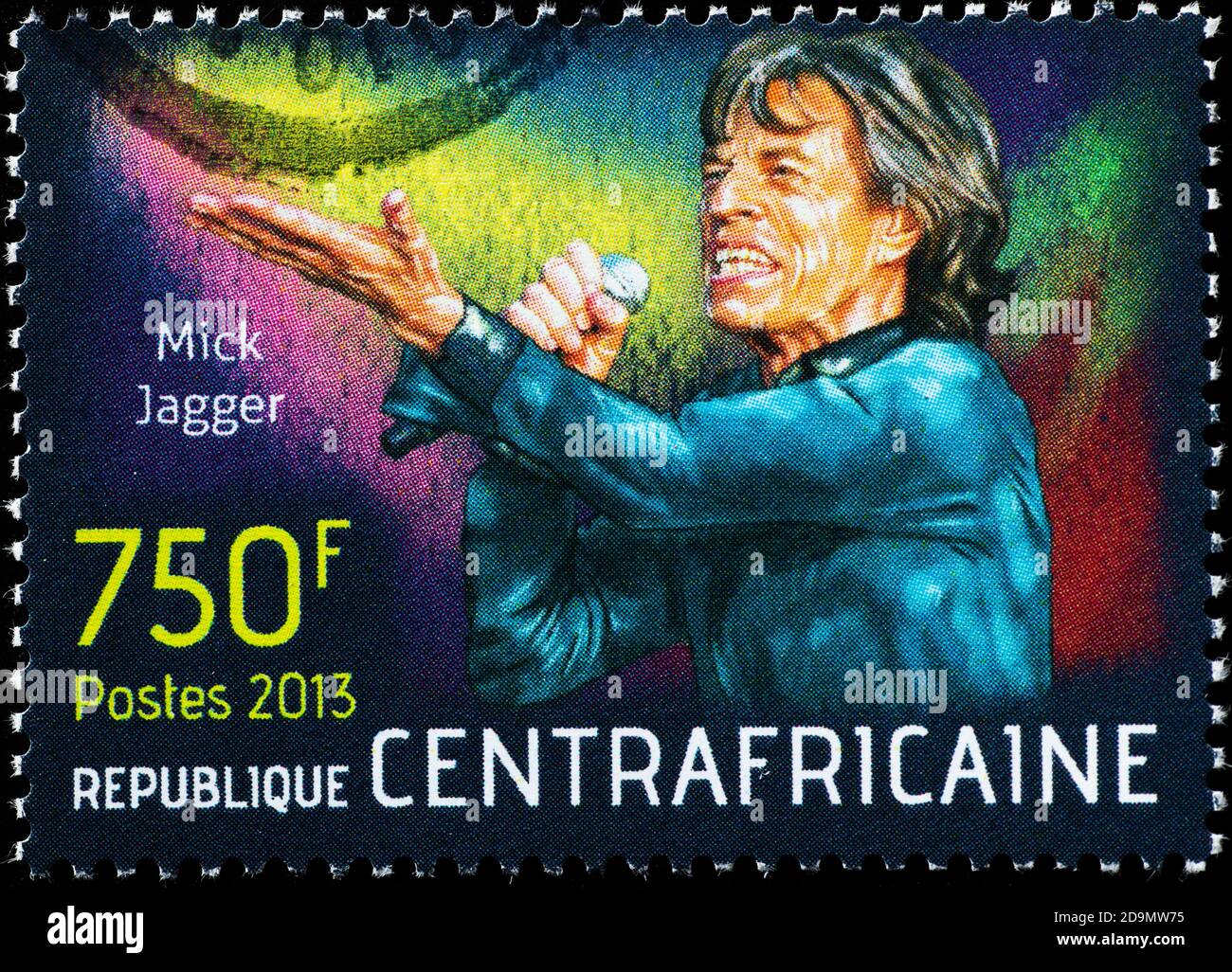 Mick Jagger during a concert on postage stamp Stock Photo - Alamy
