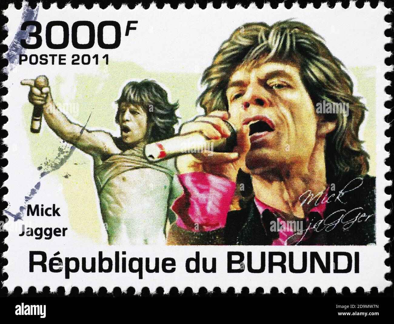 Mick Jagger on postage stamp of Burundi Stock Photo - Alamy