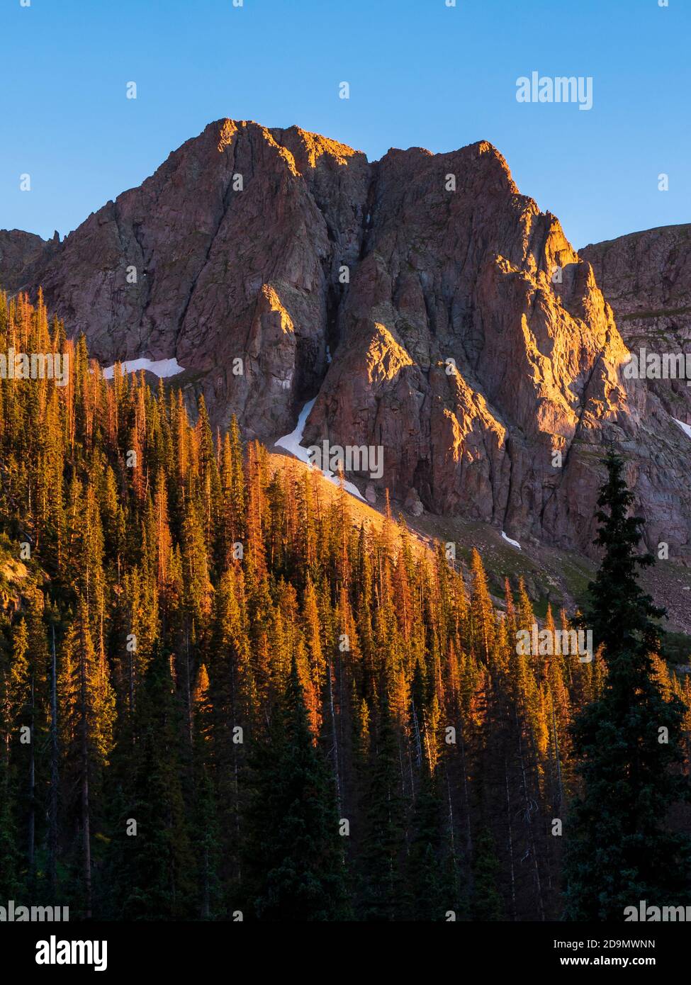 Sunset light on the Needle Mountains from Chicago Basin, Weminuche ...