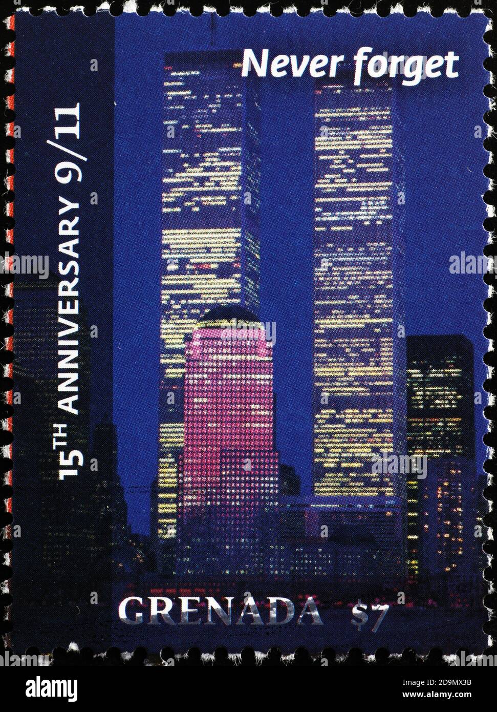 Remembrance of September 11 attacks on postage stamp Stock Photo - Alamy