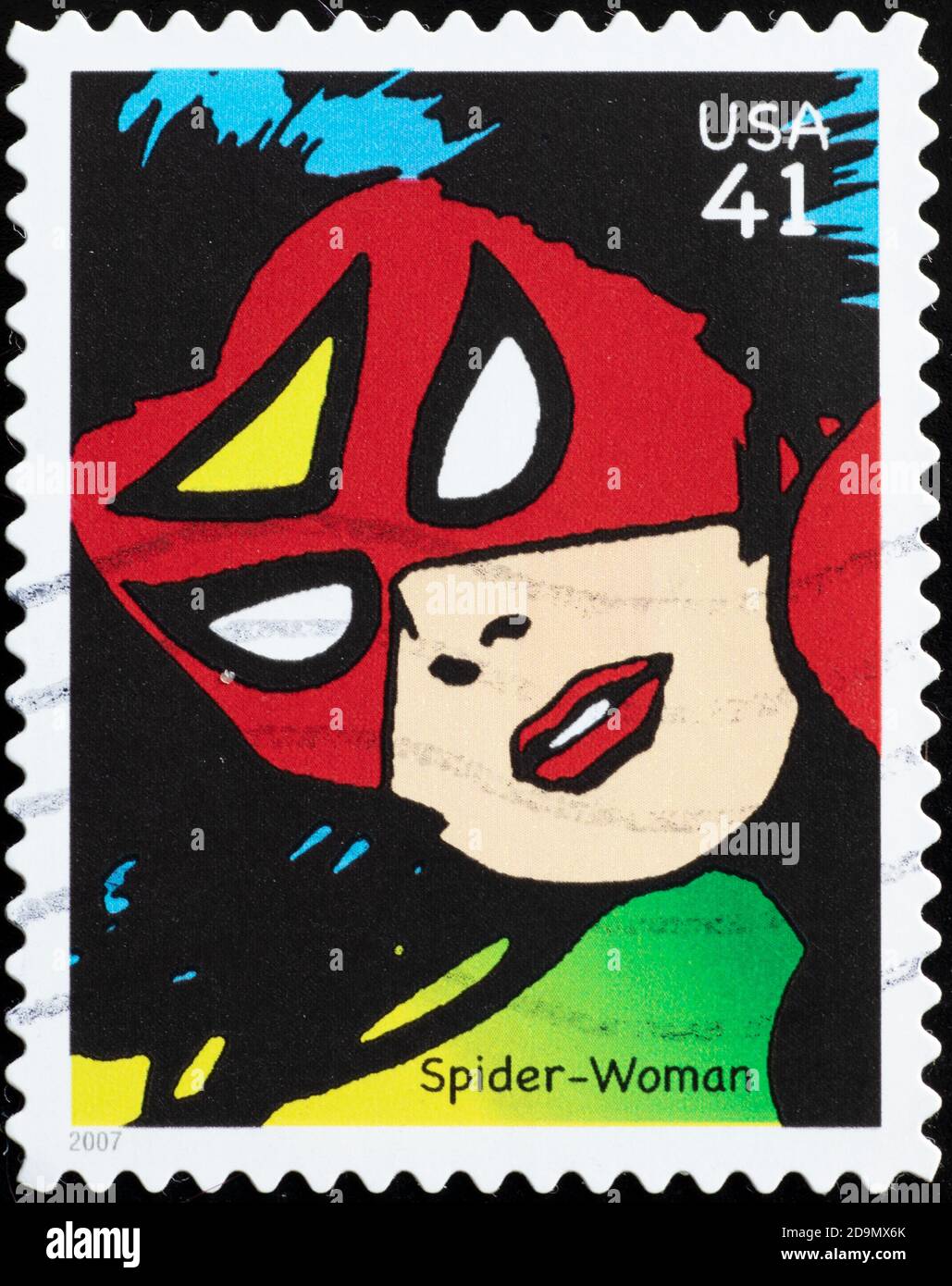 Spider-woman on american postage stamp Stock Photo - Alamy
