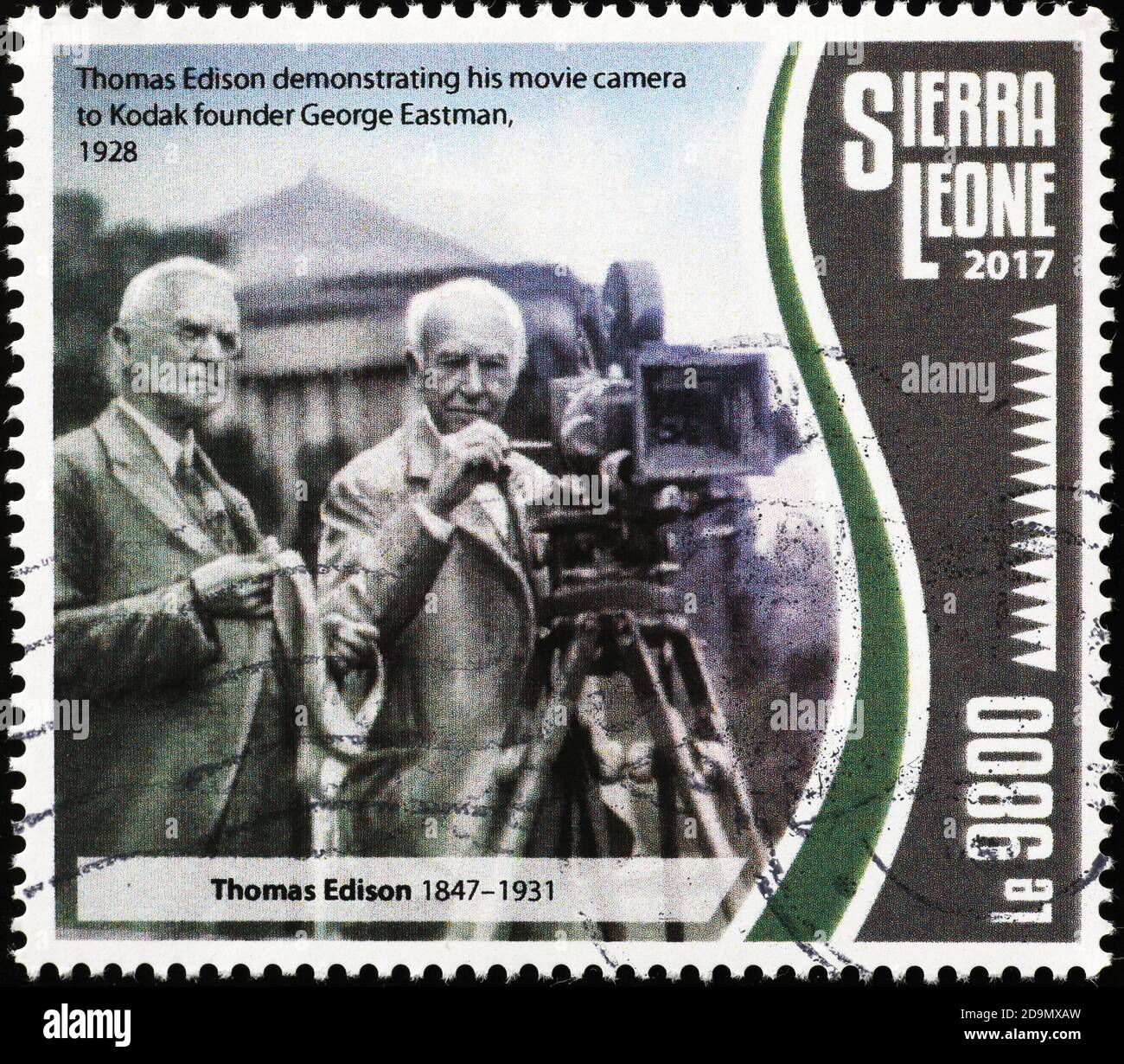 Thomas Edison and George Eastman,founder of Kodak, on stamp Stock Photo ...
