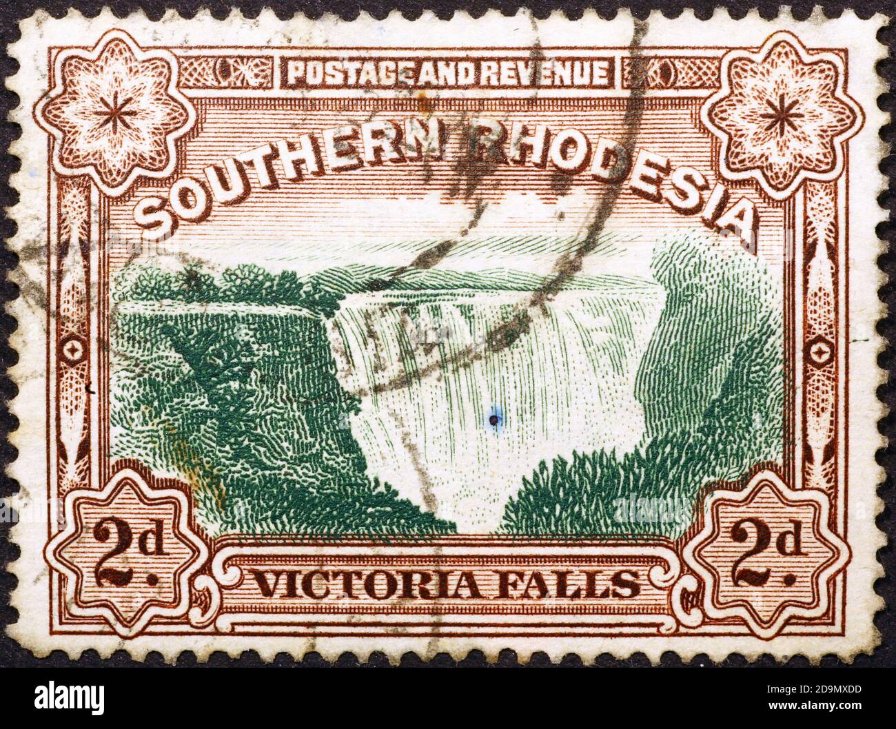 Victoria falls on old stamp of Southern Rhodesia Stock Photo - Alamy