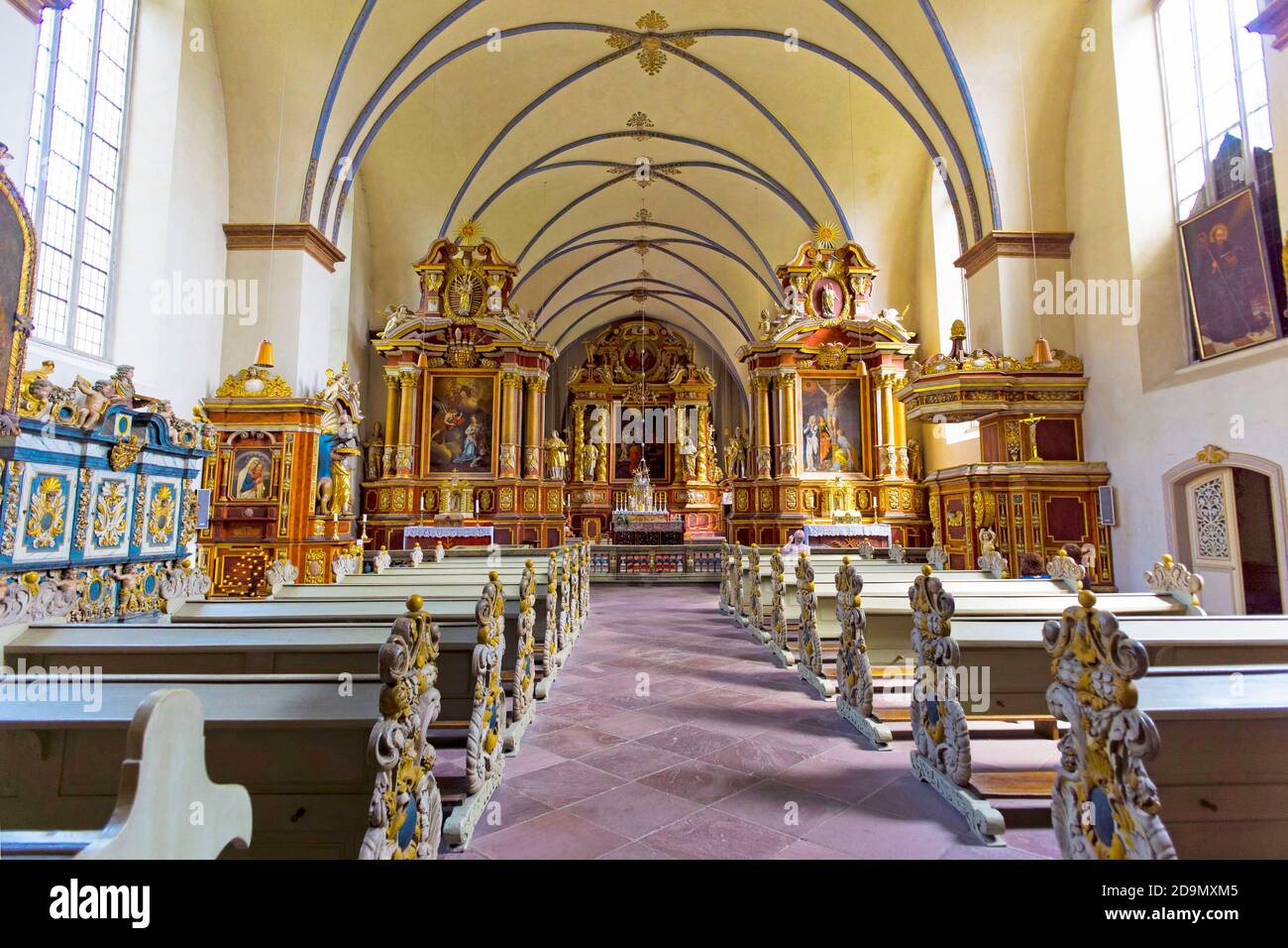 Corvey Castle, church, interior view, Höxter, North Rhine-Westphalia ...
