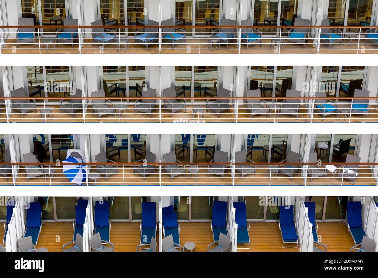 Balcony cabins on a cruise ship Stock Photo - Alamy