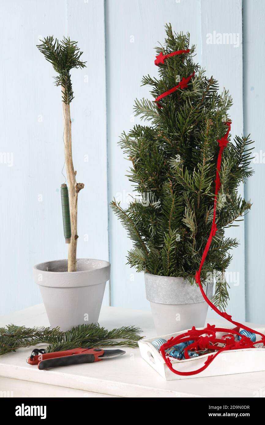 DIY miniature Christmas trees, step 3 UK+Irish rights only/email office ...