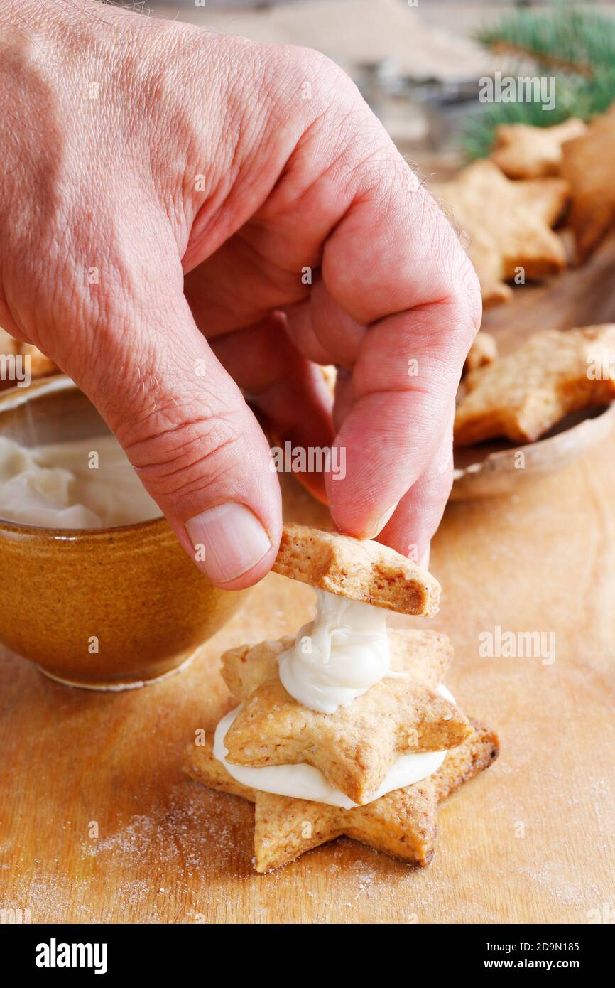 Making star shaped Christmas biscuits AVAILABLE UK USE ONLY - PLEASE ...