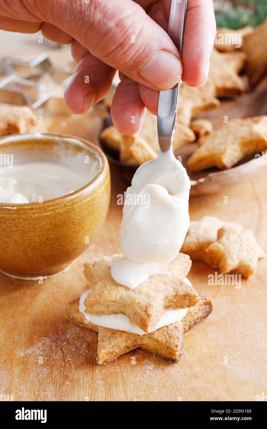 Making star shaped Christmas biscuits AVAILABLE UK USE ONLY - PLEASE ...